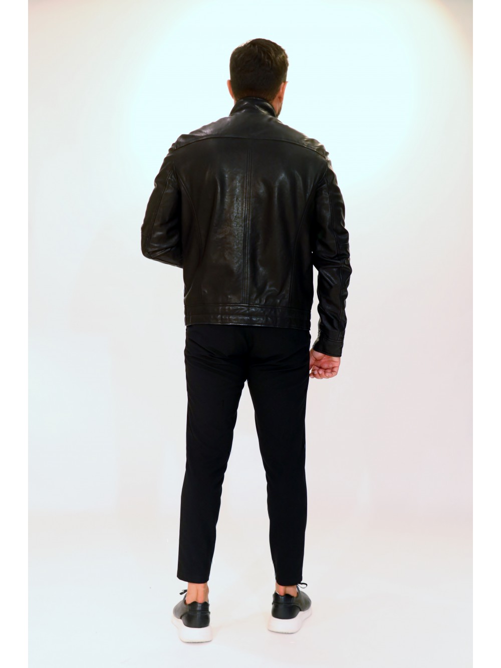 Emelda Siyah Deri Ceket